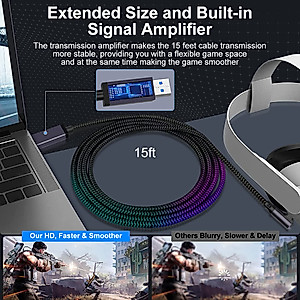 Link Cable Compatible with Oculus Quest 2, PC VR Link Cable Compatible with Meta Quest 2, 90 Degree Nylon Braided, High Speed Data Transfer &Fast Charging USB C Cable for VR Headset and Steam VR, 15ft