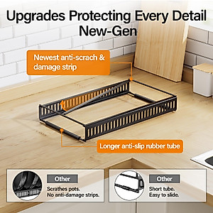 ORDORA Pot and Pan Organizer Rack for Cabinet - Expandable Cutting Board Pot Lid Organizer Holder with 11 Adjustable Dividers for Kitchen Cabinet Cookware Baking Frying Rack