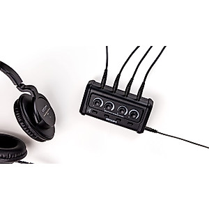 Zoom ZHA-4 Handy 4-Channel, Battery-Powered Headphone Amplifier with Volume & Mute Functionality, Portable, for Podcasting, Music, Productions, and More
