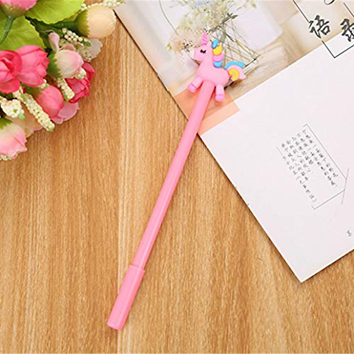 WIN-MARKET Animal Horse Gel Ink Pen Cute Kawaii Black Writing Pens Ballpoint Black Ink Gel Pen Party Gift Gel Ink Pens Funny School Stationery Office Supplies(6PCS)