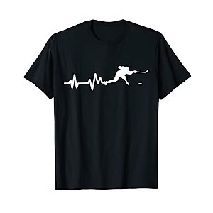 Hockey Player Heartbeat Ice Hockey Gift T-Shirt