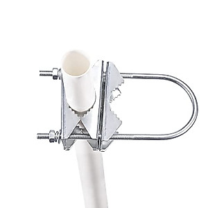 Eightwood Double Antenna Mast Clamp V-Jaw Bracket U Bolts Pipe Mounting Hardware 2 Sets for Yagi WiFi Antenna, TV Antenna, CB Ham Antenna, Lora Antenna