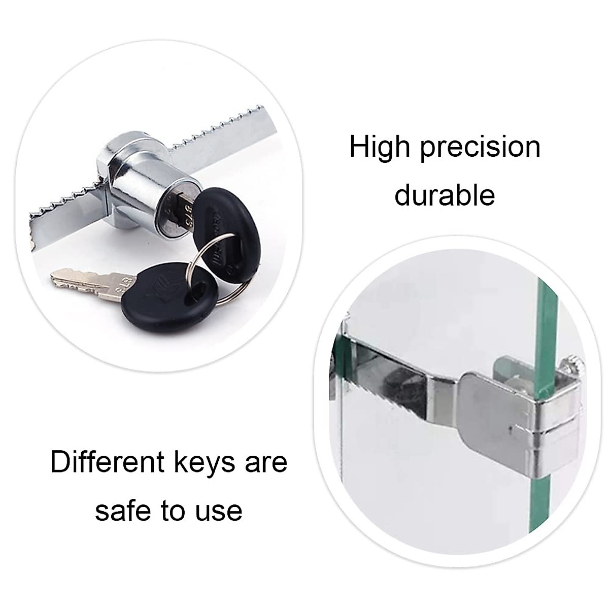 AOTISBAO 2 Set Sliding Glass Door Ratchet Locks Cabinet Door Locks Showcase Security Locks for Mail Box Showcase Door