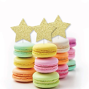 Big Dot of Happiness Gold Glitter Star - No-Mess Real Gold Glitter Cut-Outs - Party Confetti - Set of 24