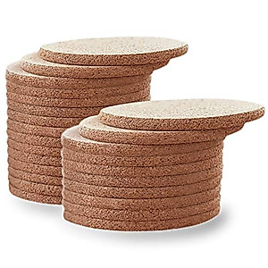 WIDROO 16 Pack Absorbent Cork Coasters Round Edge with Holder – Premium Coaster Set 4 inches – Perfect to Protect Your Furniture, Heat Resistant – Best for Cold Drinks, Wine Glasses, Cups & Mugs