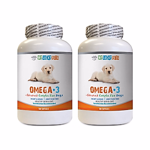 MY LUCKY PETS LLC Dog Allergy Immune Bites - Dog Omega 3 Fatty ACIDS - Fish Oil - Best Heart Brain Skin and Joint Health - Vet Recommended - Dog Omega 3 6 9 Supplement - 2 Bottles (360 Softgels)