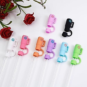 8 Ps Straw Covers Cap for Stanley Cup,Silicone Straw Toppers,Compatible With Stanley 40&30 Oz Tumbler With Handle,10mm Drinking Straw Tip Covers For Stanley Cups Accessories