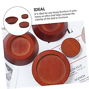 BUTIFULSIC 3pcs Furniture Booster Solid Wood Bed Frame Chair Sofa Bed Frame Adjustable Sofa Risers Table Risers Furniture Grip Bed Foot Pad Bed Risers Furniture Foot Pads Foot of Bed Brown