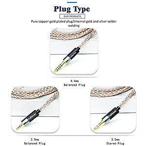 0.78mm 2Pin 5N OFC Copper+Graphene Earphone Replacement Cables for Audeze iSINE20 LCDi3 LCDi4 64audio A12t U12t DUNU SA6 SA3 DM480 UM 3DT MEXT 2HT Oriolus Blessing2 KXXS (4.4mm Plug, 0.78mm 2Pin)