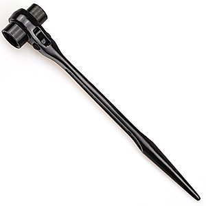 DYWISHKEY 19/22mm Scaffold Podger Ratchet Spanner Site Ratcheting Socket Wrench (Black)