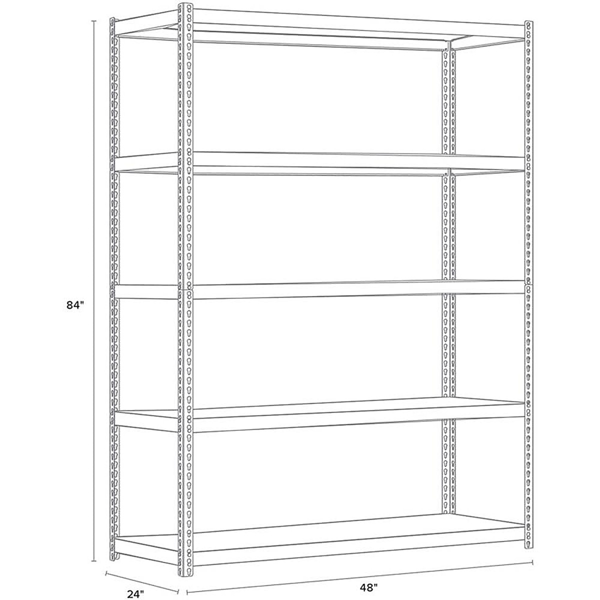 Office Dimensions Riveted Steel Shelving 5-Shelf Unit