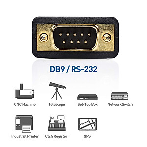 Cable Matters USB to Serial Adapter Male to Male Cable (RS232 to USB 2.0, Serial to USB, USB to DB9) 3 Feet, Support Windows 11/10/8/7/Vista/XP, macOS 11.0 or Later.