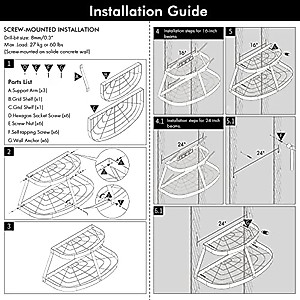 KES 27.5-Inch Pot Rack Wall Mounted, 2-Tier Hanging Pot Rack for Pots and Pans Storage, Classic Semi-Circle Design, Black, KUR502S70B-BK