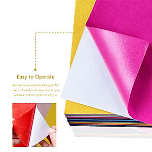 Jtnohx Self Adhesive Felt Sheets, 8x12 Inches Felt with Self Adhesive Backing, 40 Colors Pack Sticky Felt Fabric for Craft, Adhesive Felt Square for Drawer Liner