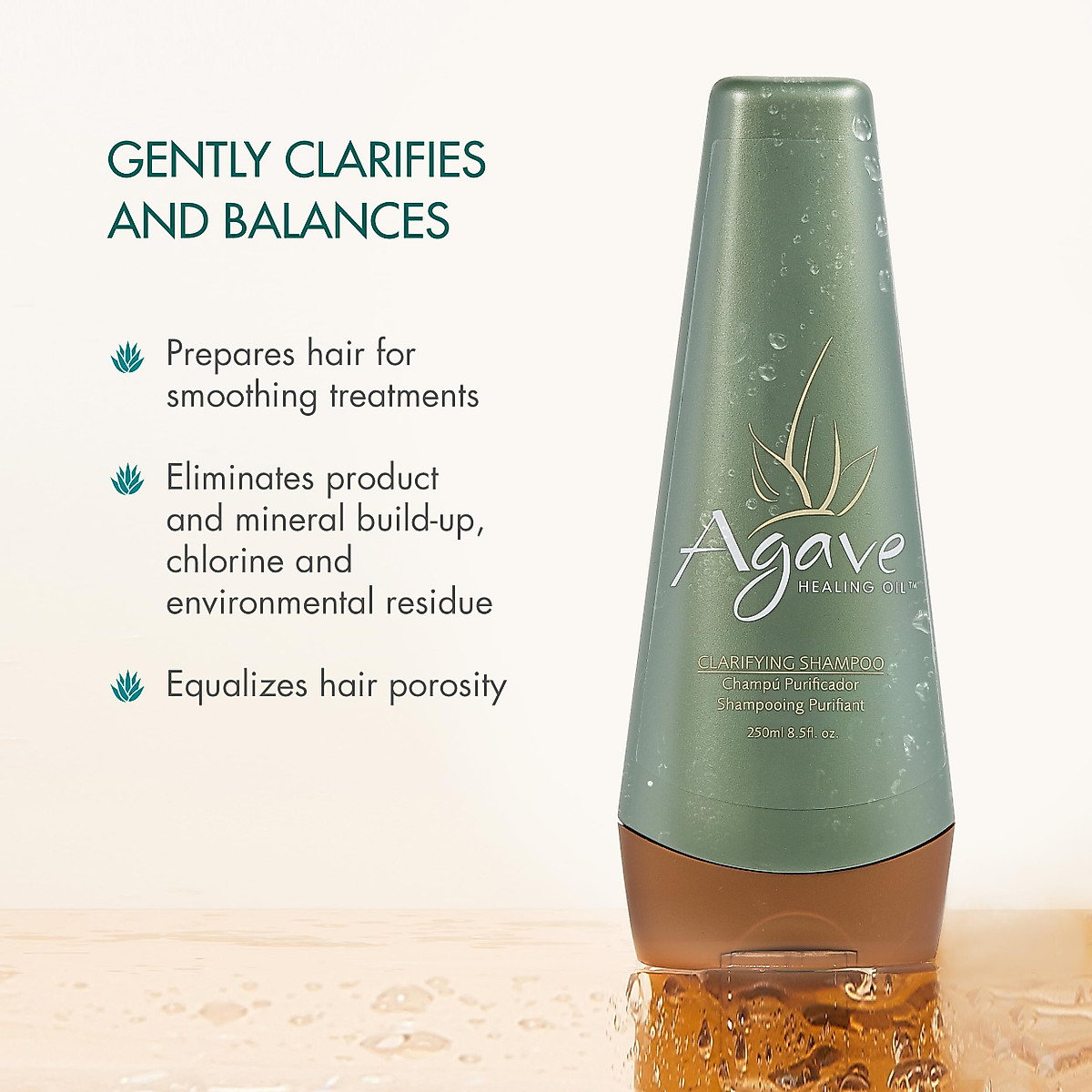 Agave Clarifying Shampoo Deep Cleansing & Hydrating Sulfate-Free Formula, 8.5 fl oz