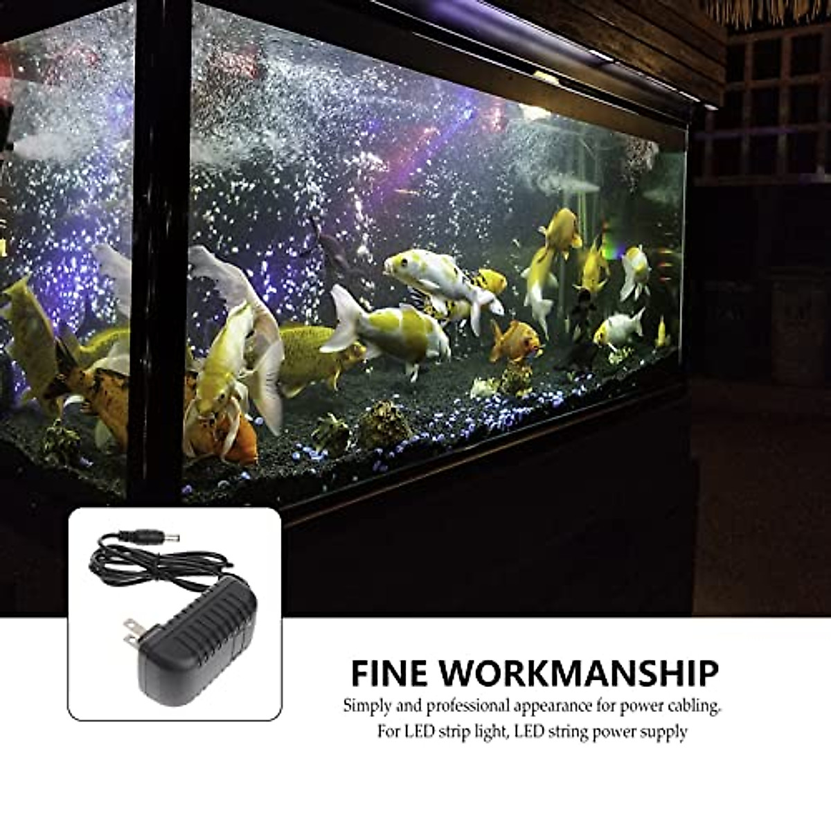 UEETEK LED Power Adapter AC110-240V DC12V 1A Switching Power Supply Converter for Aquarium Fish Tank Light (US Plug)