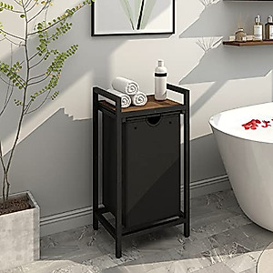 LAATOOREE Laundry Hamper, Two-Color Laundry Basket with Removable Laundry Bag and Top Shelf, Clothes Hamper for Samll Space,Laundry Room, Bedroom, Bathroom