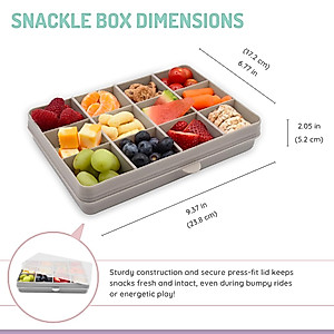 melii Snackle Box – Divided Snack Container, Food Storage for Kids, Removable Dividers, Arts & Crafts, Beads, BPA-Free – 12 Compartments (Pink)