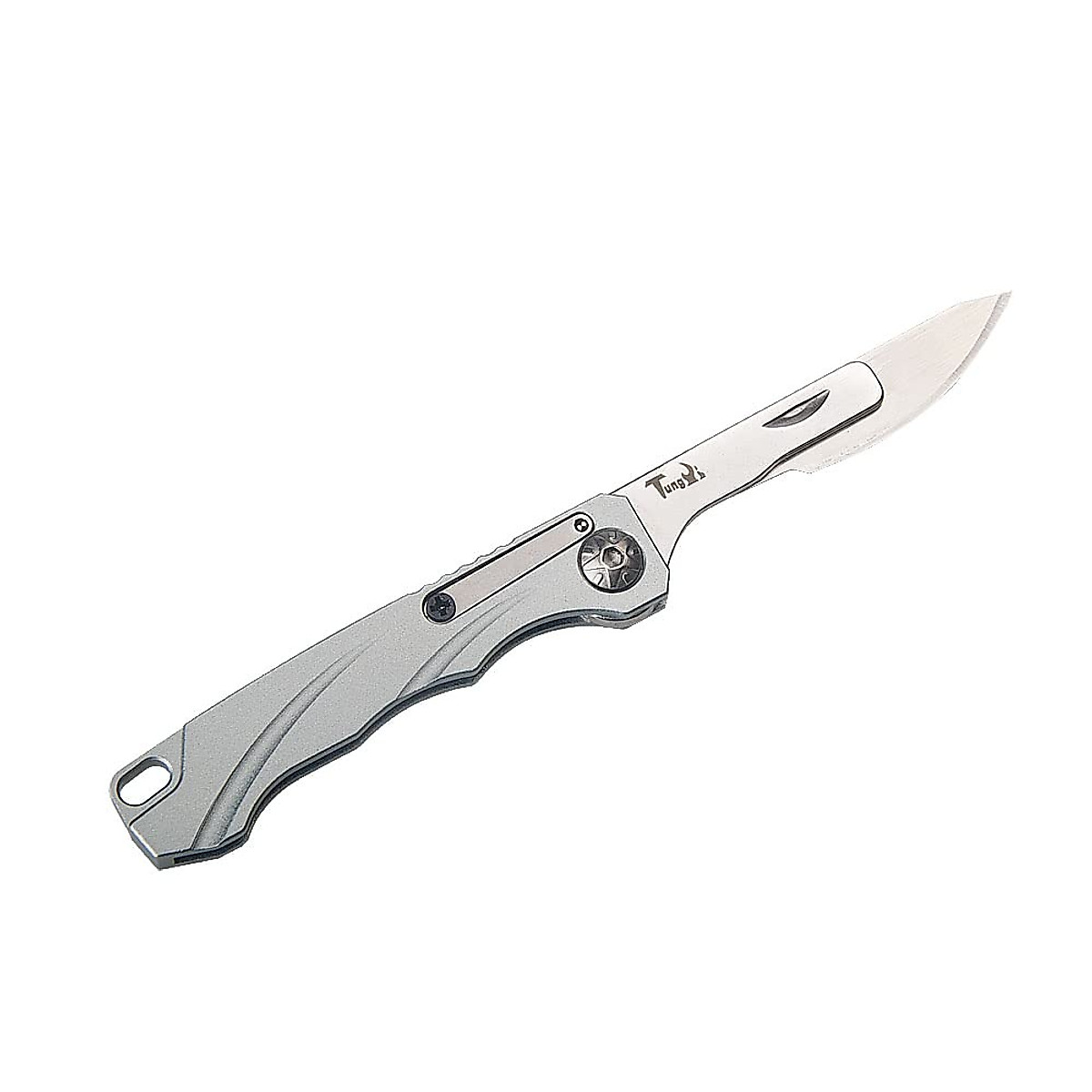 Tungyi Daily Pocket Folding Utility Knife with 10 Replaceable Quick Change Blades, Ultra Compact and Lightweight (Grey)