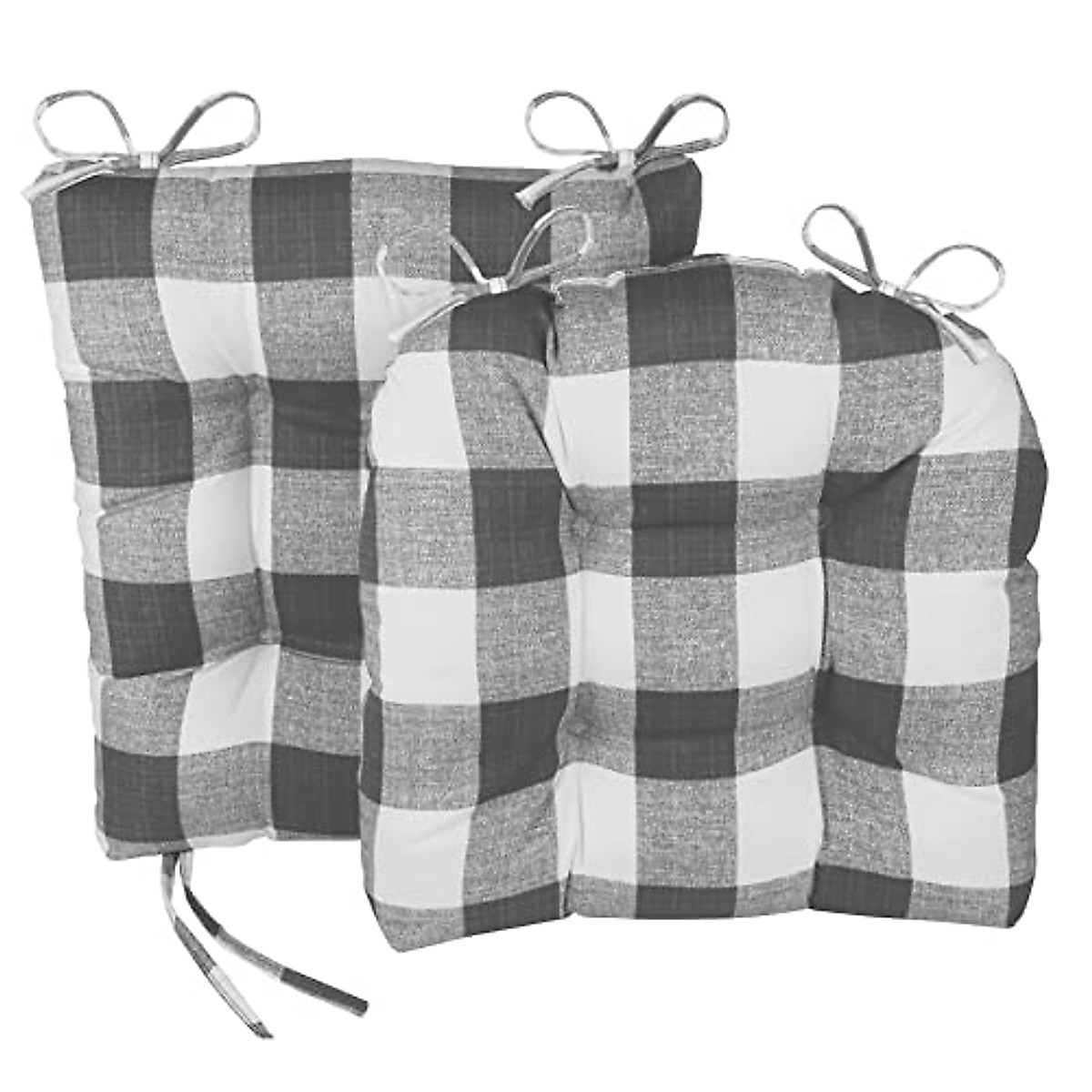 Klear Vu Solarium Cushion, Indoor and Outdoor Rocking Chair Pad for Patio, Living or Nursery Room, 2 Piece Set, Seat 19"x19" and Seatback 21"x18", 07 Grey