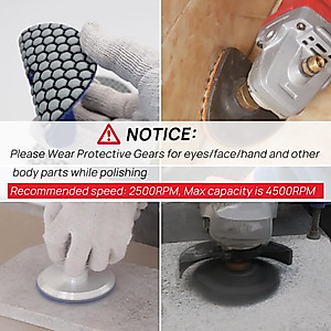 DT-DIATOOL Dry Diamond Polishing Pads 4 Inch for Granite Marble Quartz Stone Countertop Tiles 8 Pieces Grits 100