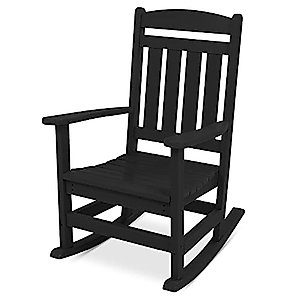 Best Choice Products All-Weather Rocking Chair, Indoor Outdoor HDPE Porch Rocker for Patio, Balcony, Backyard, Living Room w/ 300lb Weight Capacity, Contoured Seat - Black