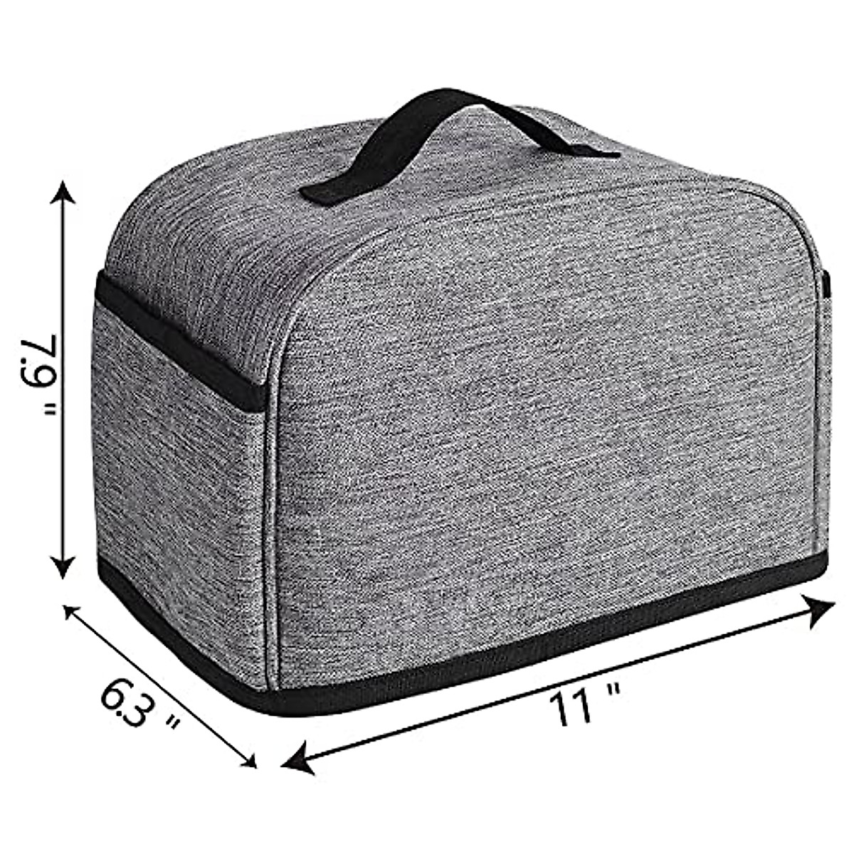 iFedio 2 Slice Toaster Cover with Two Pockets for Storing knife,Grey