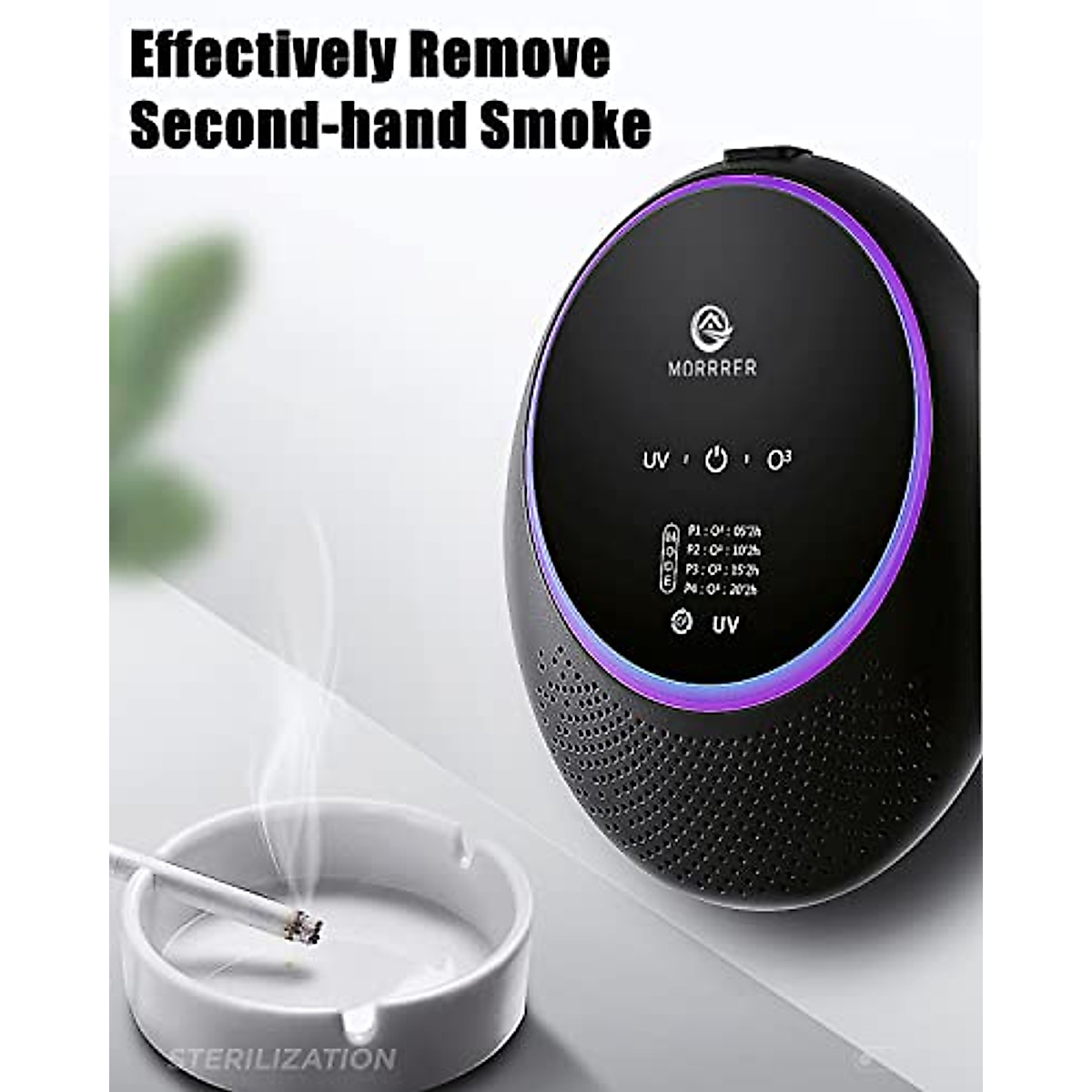 Morrrer Ozone Machine Odor Removal for Home & Pets, Portable Generator with 10,000mAh Battery, Eliminator Home, Smoke , Room Deodorizer Closet, Toilet