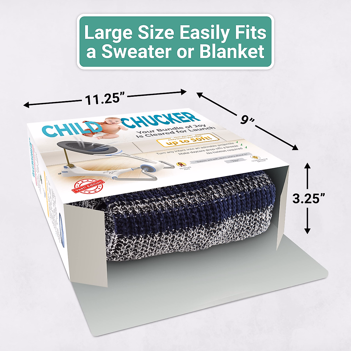 Witty Yeti Hilarious Child Chucker Gag Gift Empty Box Wrap Your Real Present Inside to Prank Friends or Family with This Practical Joke for Men or Women. Funny Idea for New Parents or Baby Shower.