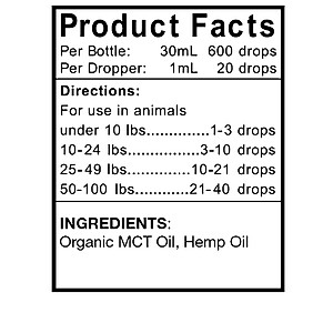 Hemp Oil for Dogs or Cats - 1000mg/1 Oz Calming Drops for Your Dog, Cat, or Pet - Maximum Strength
