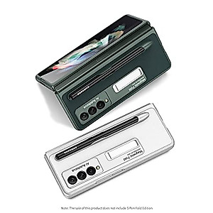 EAXER Compatible with Samsung Galaxy Z Fold 3 5G 2021 case with S Pen Holder Hard PC Bracket Kickstand Luxury Phone Case Cover for Samsung Galaxy Z Fold 3 Green