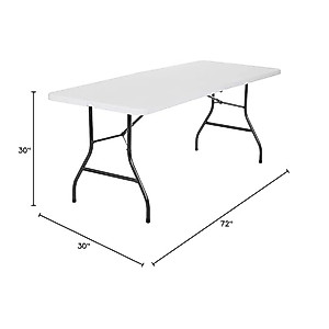 Edtian Folding 6ft Outdoor and Indoor Foldable Ideal for Camping and Picnic, Portable and Easy to Set Up, Perfect as a Card Craft Table, White