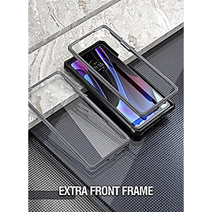 Poetic Guardian Series Case Designed for Motorola Edge Plus 5G 6.7" (2022) / Edge+ 5G UW (2022), Model # XT2201,Full Body Hybrid Shockproof Bumper Cover with Built-in Screen Protector, Black/Clear