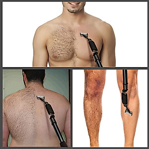 EASACE Razor Extension Shaver Handle with Adjustable Length for Leg, Body Shaver Handle Groomer, Hair Brush Handle for Wet or Dry Brushing, Multiple Functions Razor Shaver for Body(Black)