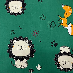 Lion Fat Quarters Fabric Bundles for Sewing Baby Boy Animal Fabric Cute Patterns Quilting Fabric for Kids 18" x 22" (6Pcs) SZRUIZFZ