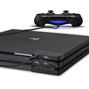 PS4 Pro USB Hub 3.0 - ElecGear 5-ports USB Extender Extension Adapter Splitter with LED indicator for PSVR Headset, Hard Drive Storage Expansion, Controller Charger for PlayStation 4 Pro