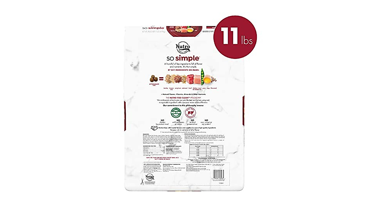 NUTRO SO SIMPLE Beef Dog Food - 11 lb Nutritional Bliss