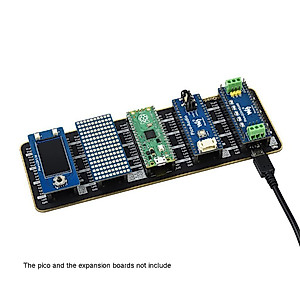 Coolwell Quad GPIO Expander for Raspberry Pi Pico Board with Four Sets of Male Headers for Directly Connecting Expansion Modules,USB Power Input Connector