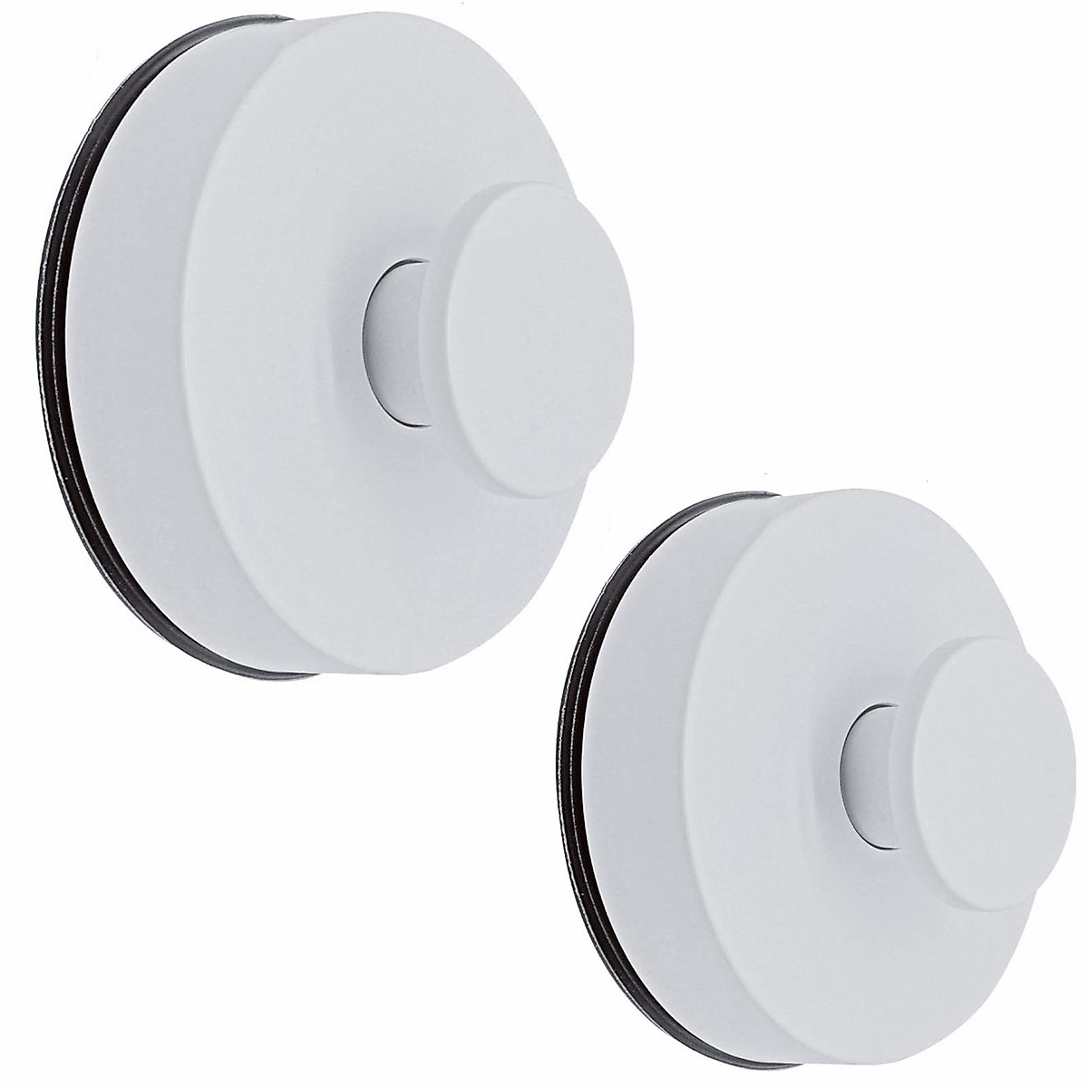 YuGtcen Suction Cup Hooks for Shower, 2pcs Vacuum Shower Hooks for Inside Shower Waterproof Removable Suction Hooks for Bathroom Wall Glass Tile Kitchen Mirror, to Hang Towel Loofah Bathrobe (White)