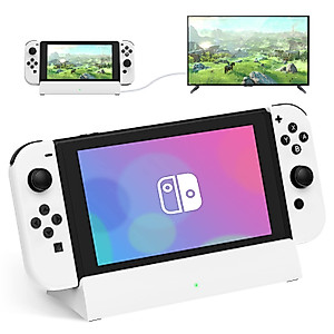 RuntoGOL TV Docking Station for Switch,Portable Switch OLED Charger Stand Support 4K HDMI Output, Replacement for Official Nintendo Switch Base,Switch Dock with HDMI and 3 USB Ports