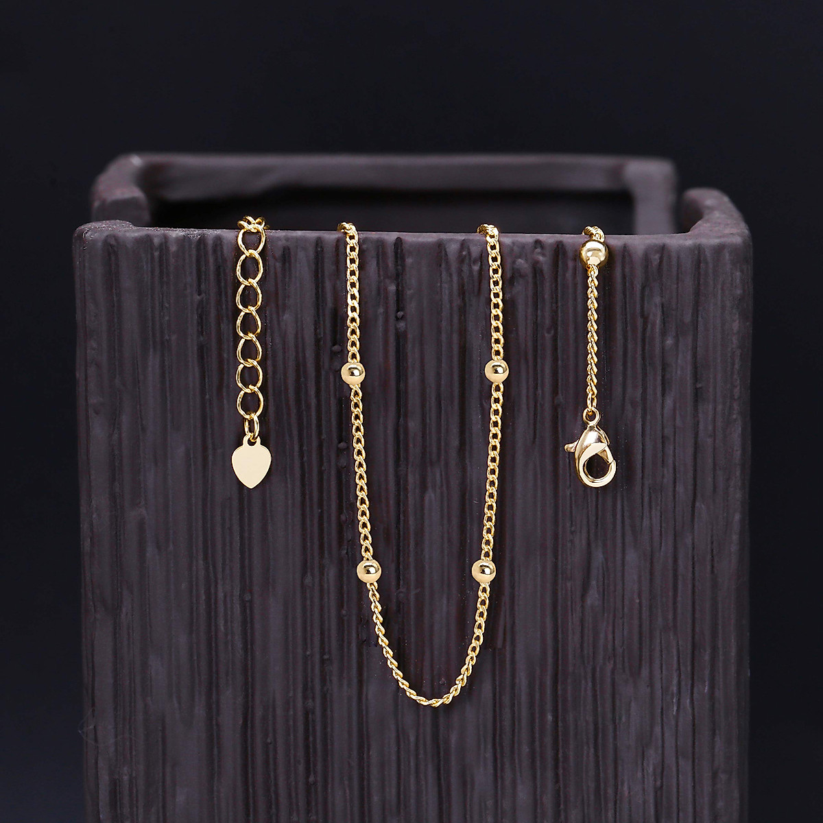 Aobei Pearl Gold Choker Necklace for Women 18k Gold Plated Curb Ball Satellite Chain Dipped Short Chokers Dainty Layering Jewelry 16’’