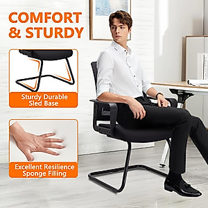 CLATINA Office Guest Chair with Lumbar Support and Mid Back Mesh Space Air Grid Series for Reception Conference Room