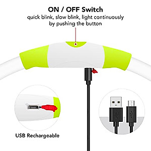 Colaseeme LED Dog Collar Light Up Dog Collars 1 Count USB Rechargeable TPU Glow Safety Basic Dog Collars for Large Medium Small Dogs (Green)