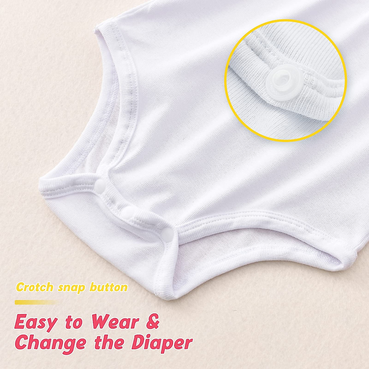 WAWSAM Little Sister Bodysuit Newborn Baby Girls’ Dinosaur Romper Sibling Outfit Infant Toddler Cotton Printed Short sleeve Onesies Dino Casual Summer Jumpsuit Gift (white, 0-3 Months)