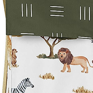 Sweet Jojo Designs Jungle Animals Baby Kid Clothes Laundry Hamper Dark Hunter Green Yellow Grey Rust Orange Black White Wildlife Safari Animal Gray Elephant Giraffe Lion Monkey Leopard Cheetah Zebra