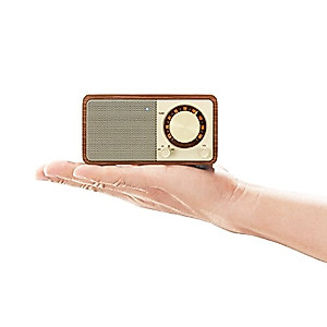 Sangean WR-7WL Wood Cabinet Mini Bluetooth Speaker with FM Tuner and Aux-in Walnut/Wood