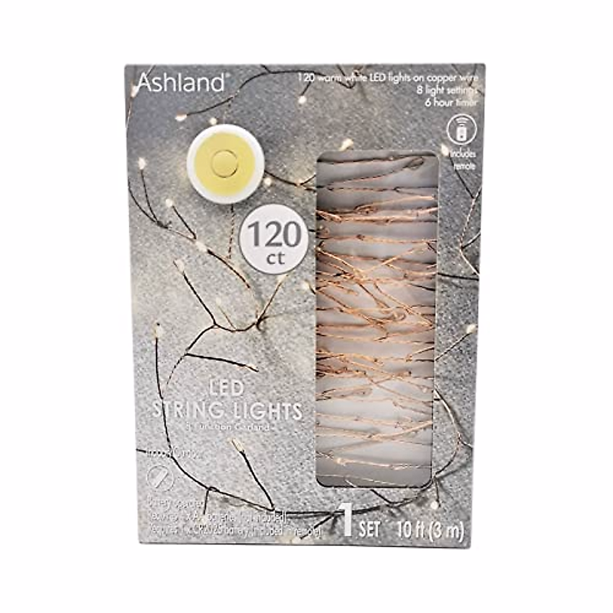 Ashland Michaels 120ct. Warm White LED Copper String Lights Garland