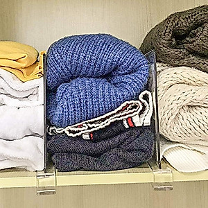 KAYNO Acrylic Shelf Dividers, 2 Pack Clear Shelf Dividers for Closet Wood Shelf Organizer Wood Closet Separator Shelf Dividers for Storage and Organization in Bedroom No Installation Tools Required