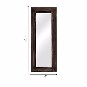 MAXYOYO Rustic Wood Floor Mirror Full Length, 47 x 16 Wall Mirror for Bathroom, Large Mirror Full Body Dressing Mirror for Living Room, Bedroom, Leaning Against Wall/Wall-Mounted Mirror