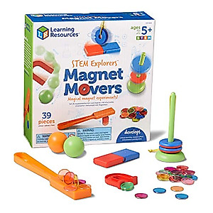 Learning Resources STEM Explorers -Ages 5+,39 Pieces, Magnet Movers, Critical Thinking Skills, STEM Certified Toys, Magnets Kids,Magnet Set,Back to School Gifts,Teacher Supplies